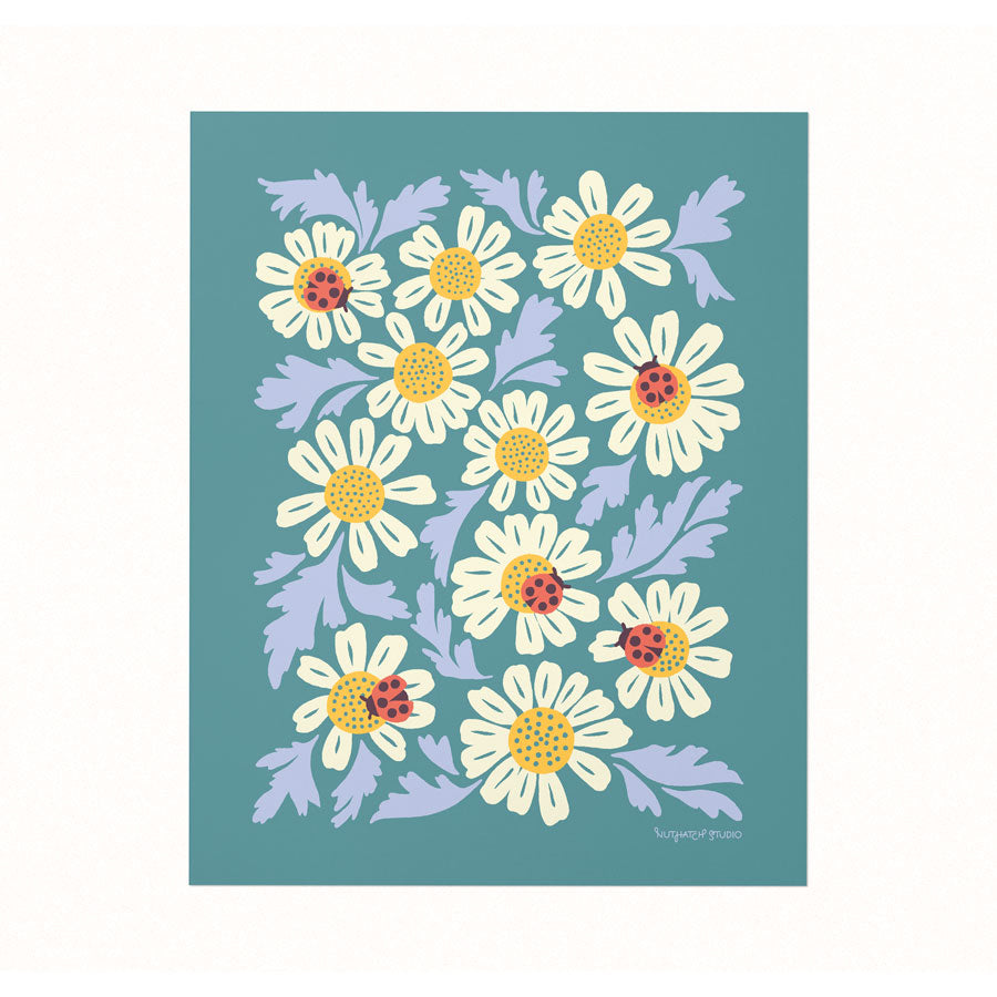 Ladybugs & Chamomile Art Print – Nuthatch Studio