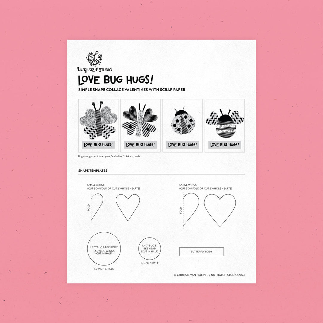 Love Bug Hugs: Collage Valentines with Scrap Paper – Nuthatch Studio