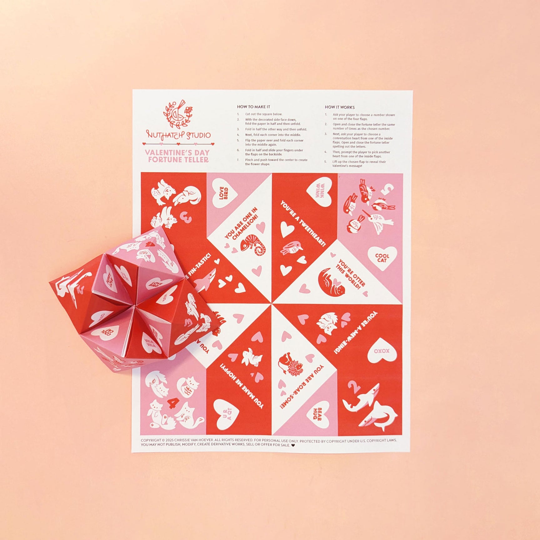 Valentine's Day Paper Fortune Tellers – Nuthatch Studio